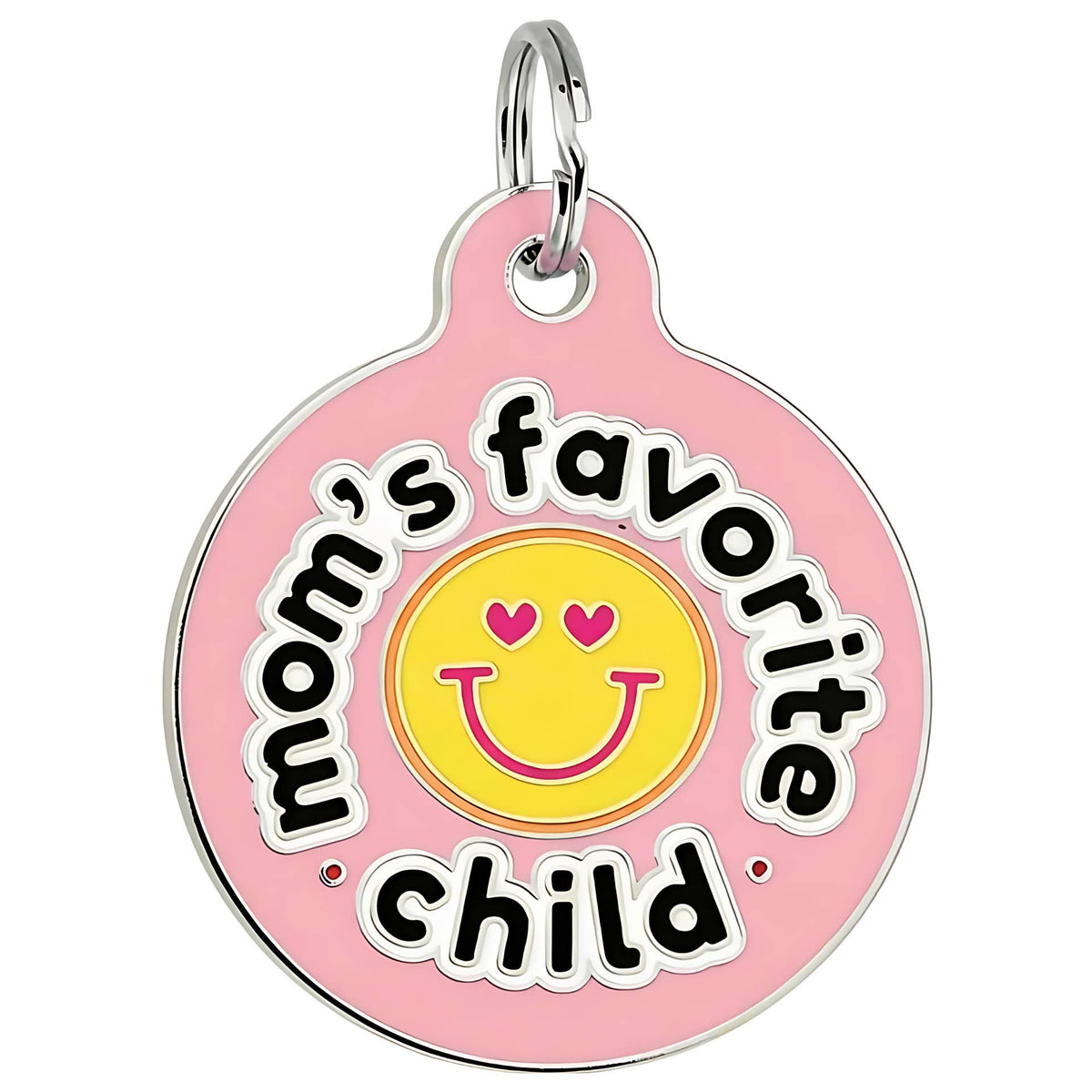 Bad Tags Mom's Fave Child Enamel Dog ID Tag - Pink Hard Enamel Pet Tag ...