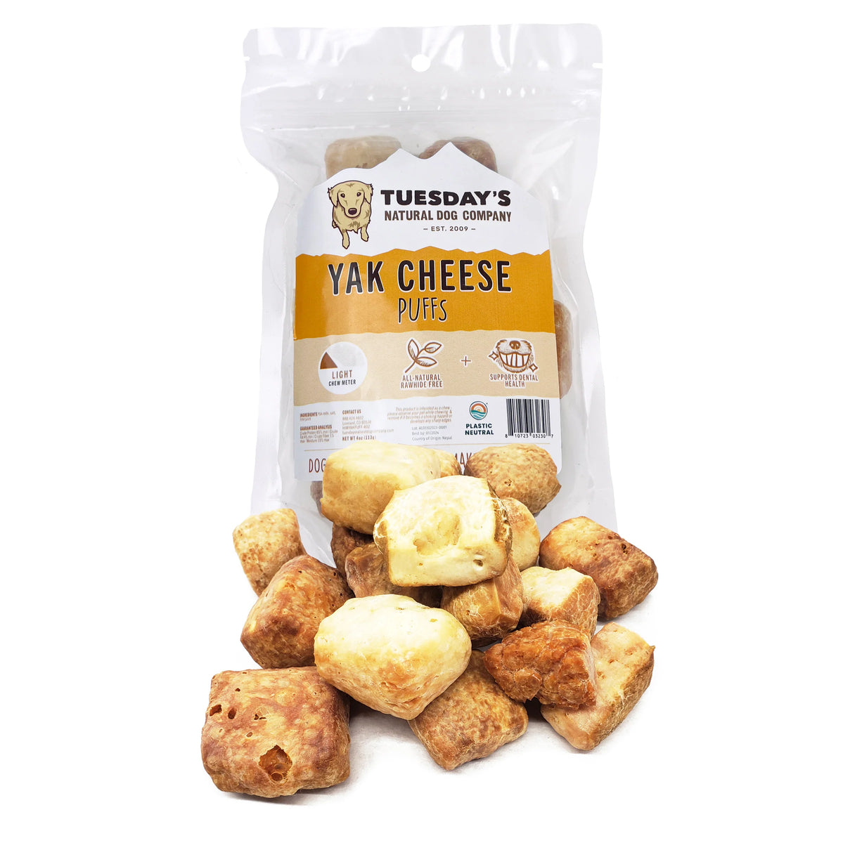 Yak Cheese Puffs Dog Treats - 4 Flavors | Tuesday's Natural Dog Co ...