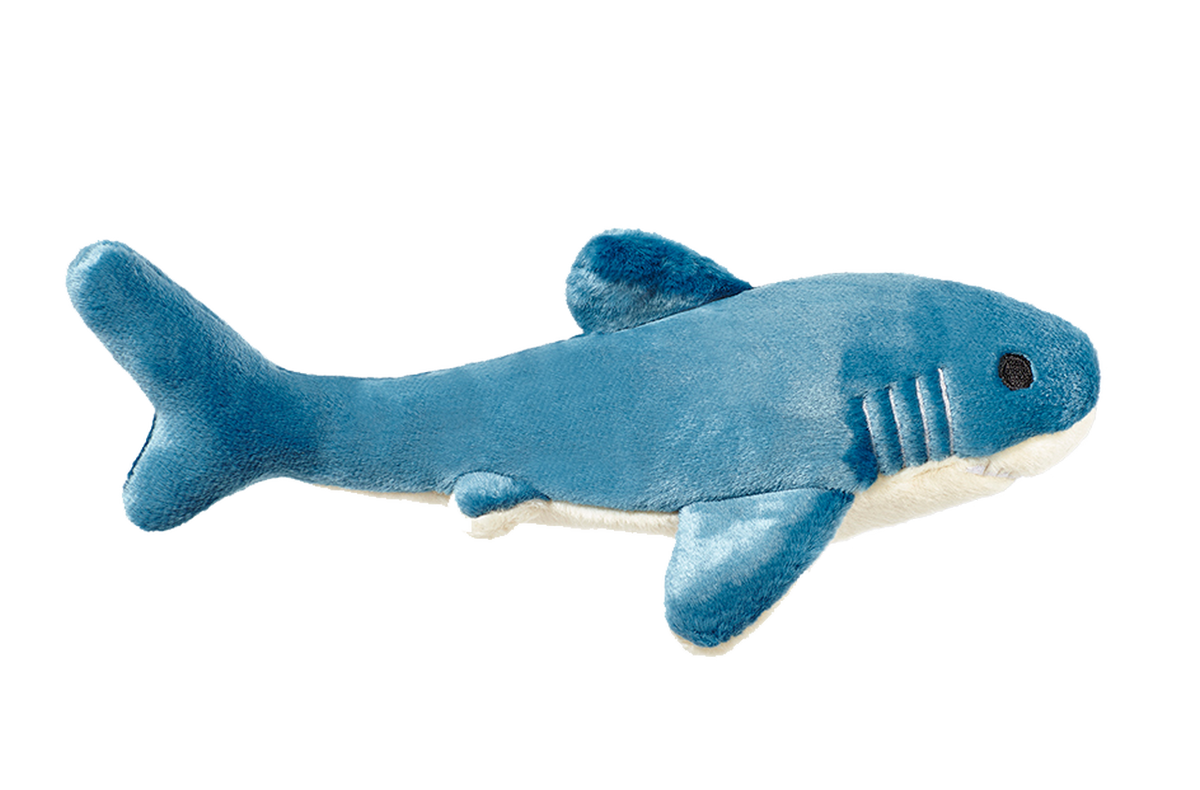 Fluff and Tuff Tank Shark Dog Toy - Durable Plush Squeaky Small 12 ...