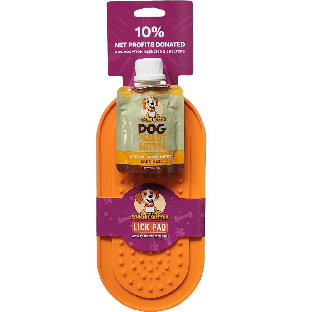Poochie Butter - 2oz Squeeze Pack + Lick Pad | Dog.Dog.Cat.